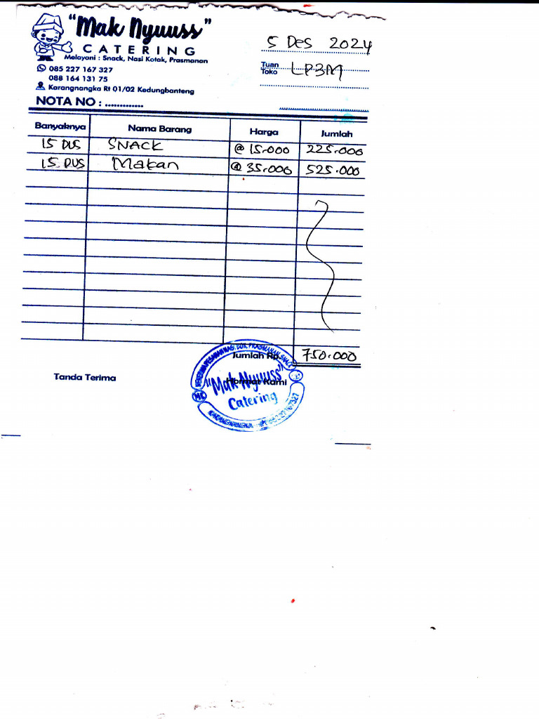 Nota Konsumsi PM5 5 Des 2024 | PDF