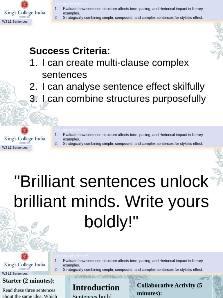 Mastering Sentence Structure Techniques | PDF | Semantics | Grammar