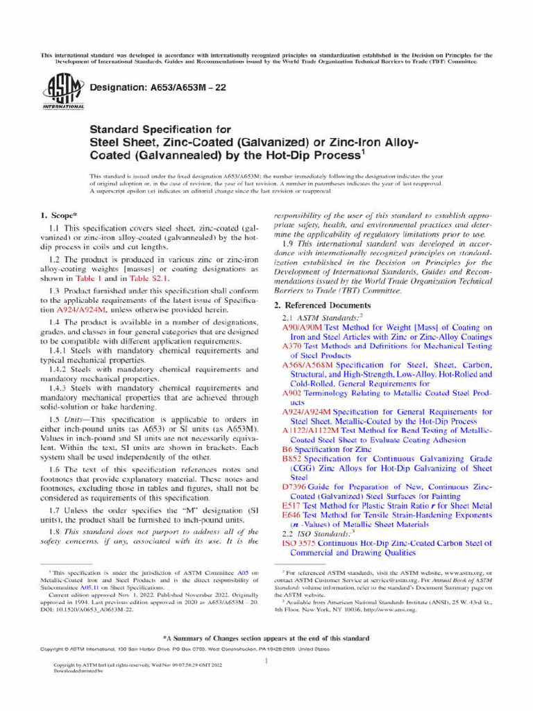 Astm A653 | PDF