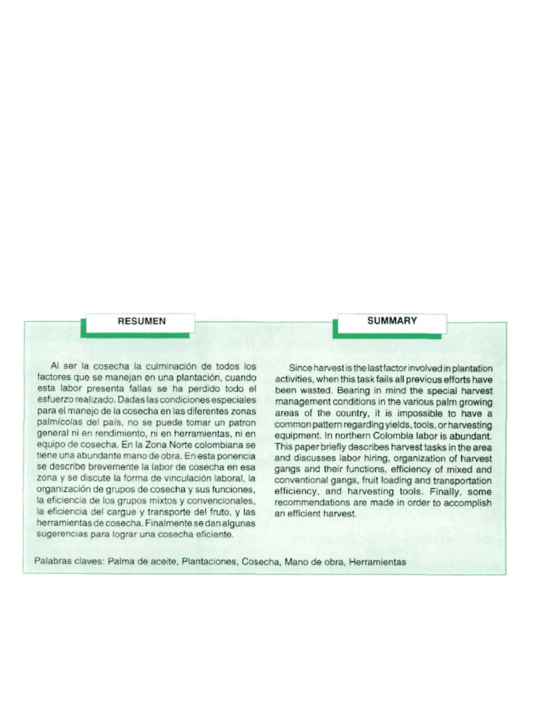 Manejo de Cosecha de Palma en Colombia | PDF | Cosecha | Transporte