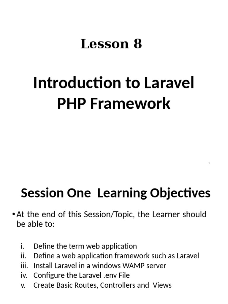 Lesson 8 Intro To Laravel | PDF | Databases | Php