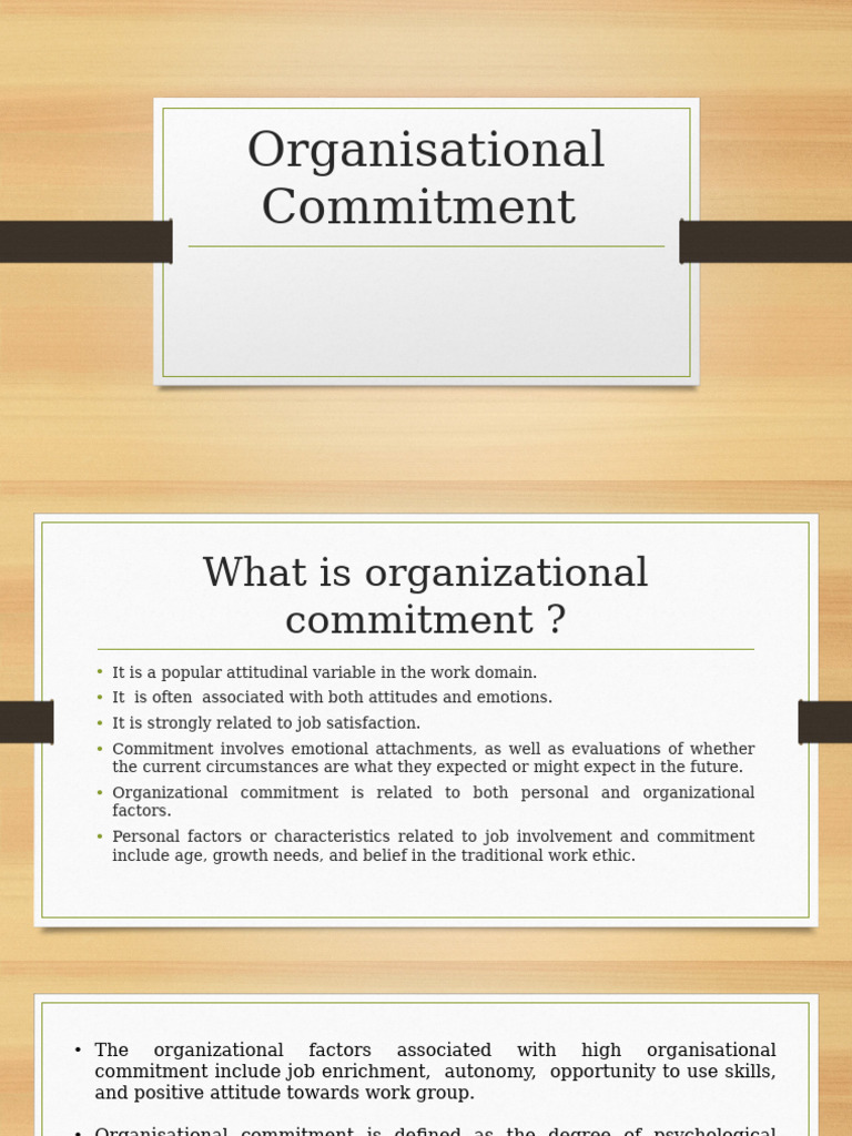 Understanding Organizational Commitment | PDF | Job Satisfaction ...