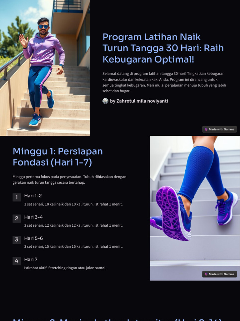 Program-Latihan-Naik-Turun-Tangga-30-Hari-Raih-Kebugaran-Optimal | PDF