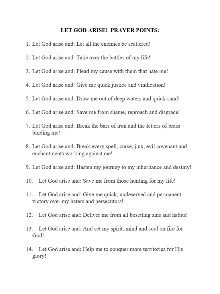 Let God Arise: Prayer Points for Victory | PDF