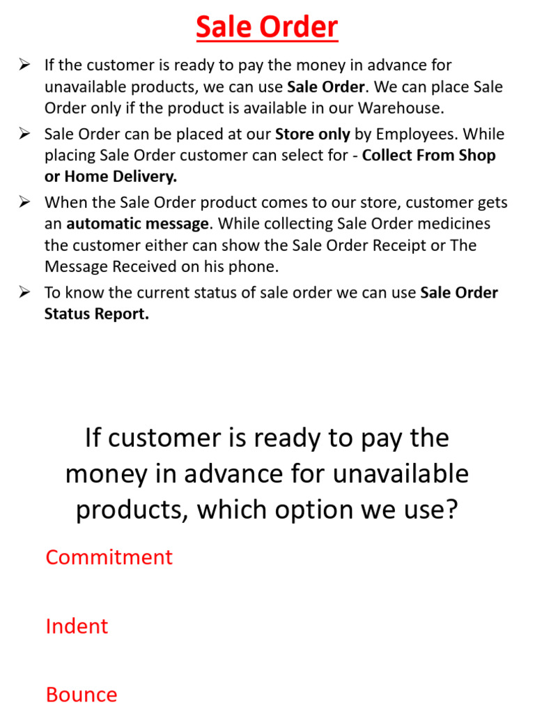 Sale Order PROCESS IN POS | PDF