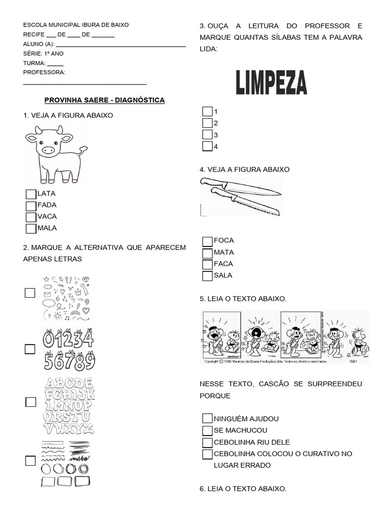 Simulado Saere 1 Ano - LP | PDF | Cães