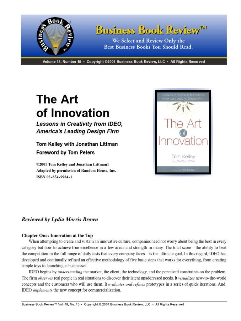 Art of Innovation BK Summary | PDF | Innovation | Ecological Niche