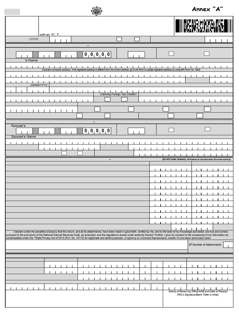 Annual Income Tax Return for Individuals | PDF | Taxes | Flat Tax