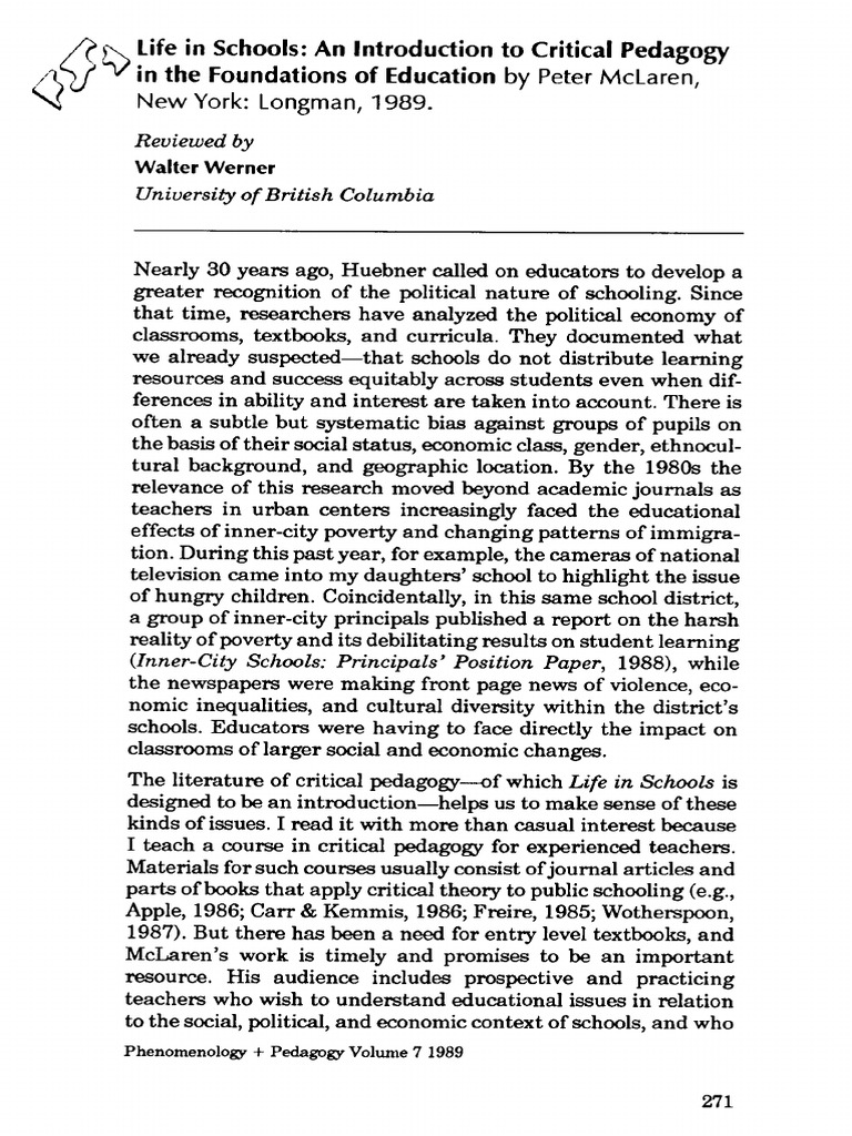 Critical Pedagogy in Education Explained | PDF | Knowledge | Truth