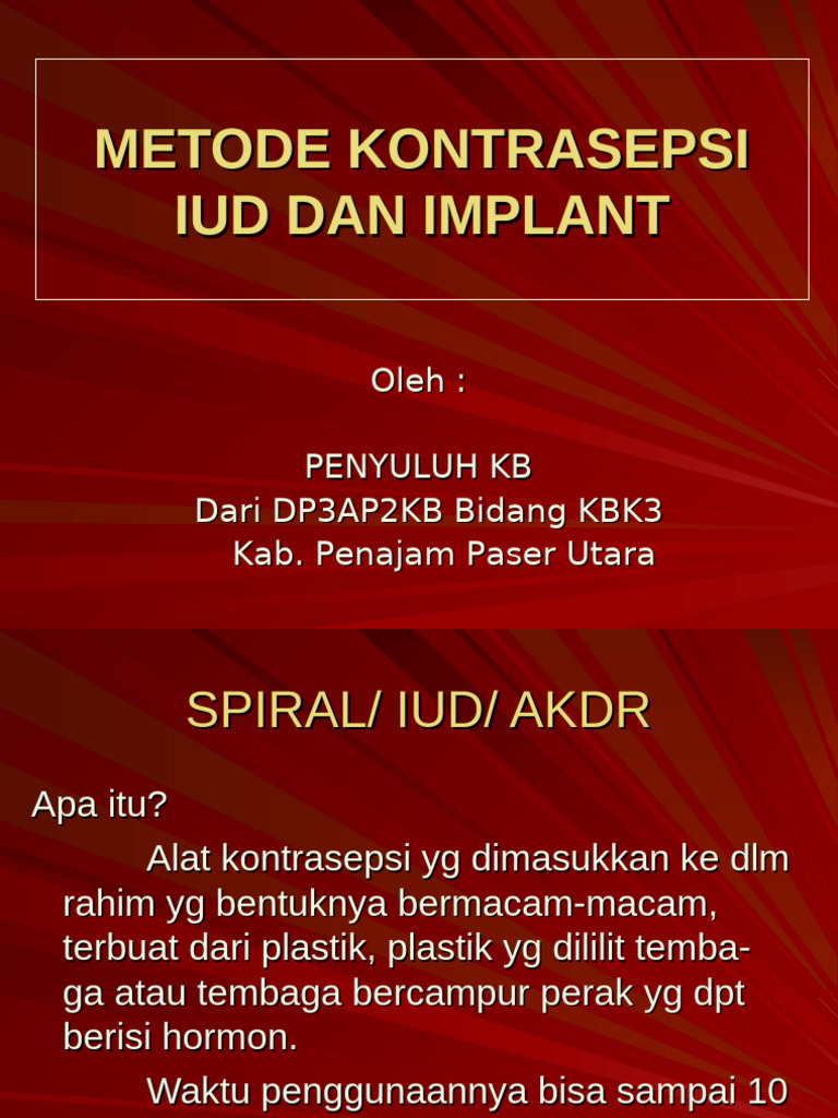 Metode Kontrasepsi Iud Implan | PDF