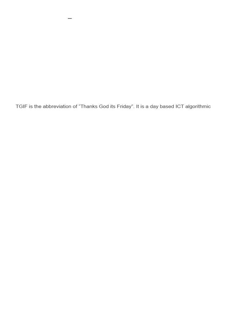 Mastering ICT TGIF Trading Setup | PDF | Economies | Financial Economics