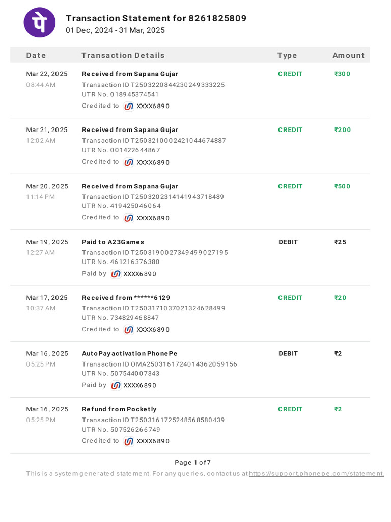 PhonePe_Statement_Dec2024_Mar2025 | PDF