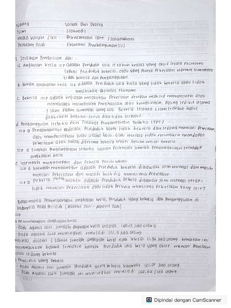 Salwa Dwi Syafra - 22060083 - Perencanaan SDM | PDF