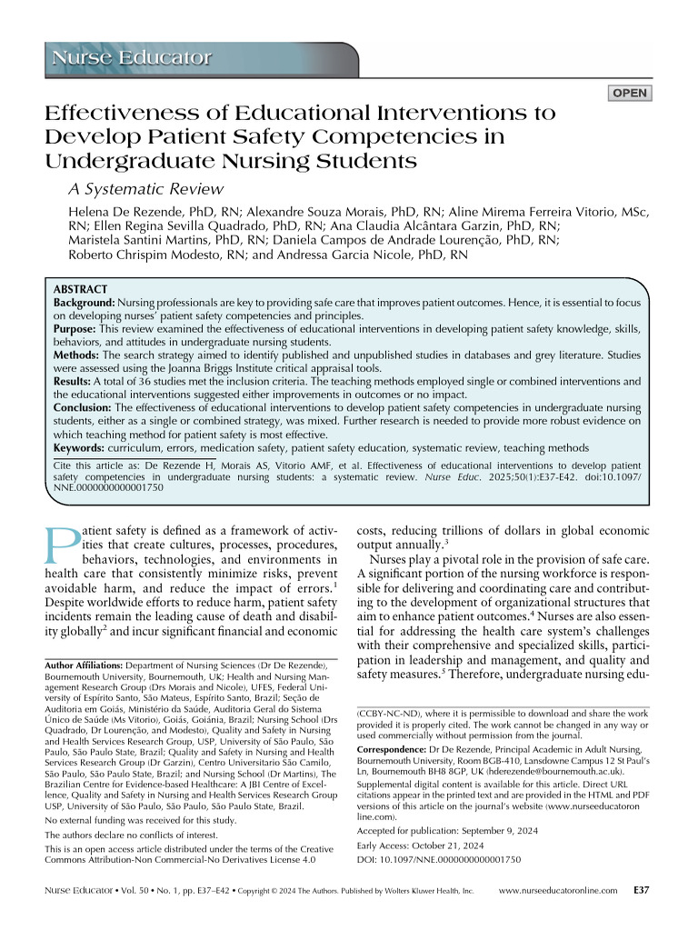 Effectiveness Quality of Educational Interventions | PDF | Systematic ...