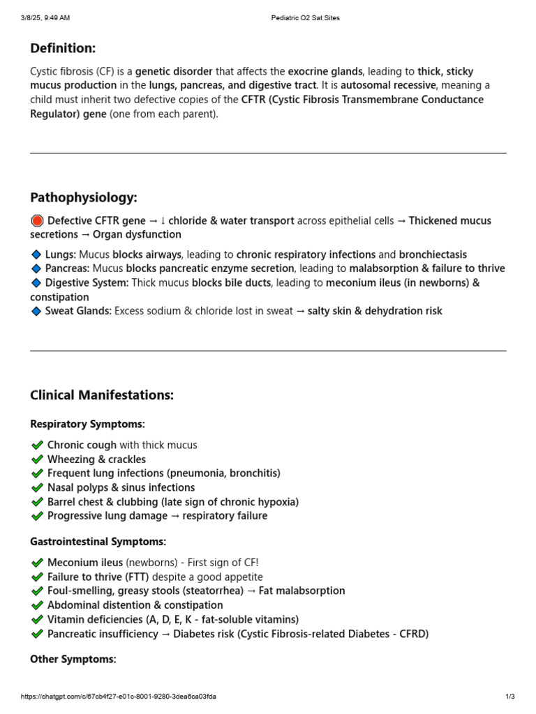 Understanding Cystic Fibrosis Symptoms | PDF | Diseases And Disorders ...