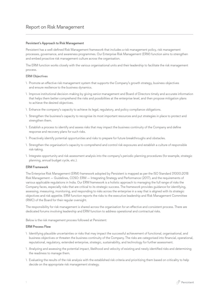 Risk Management Report | PDF | Risk Management | Computer Security