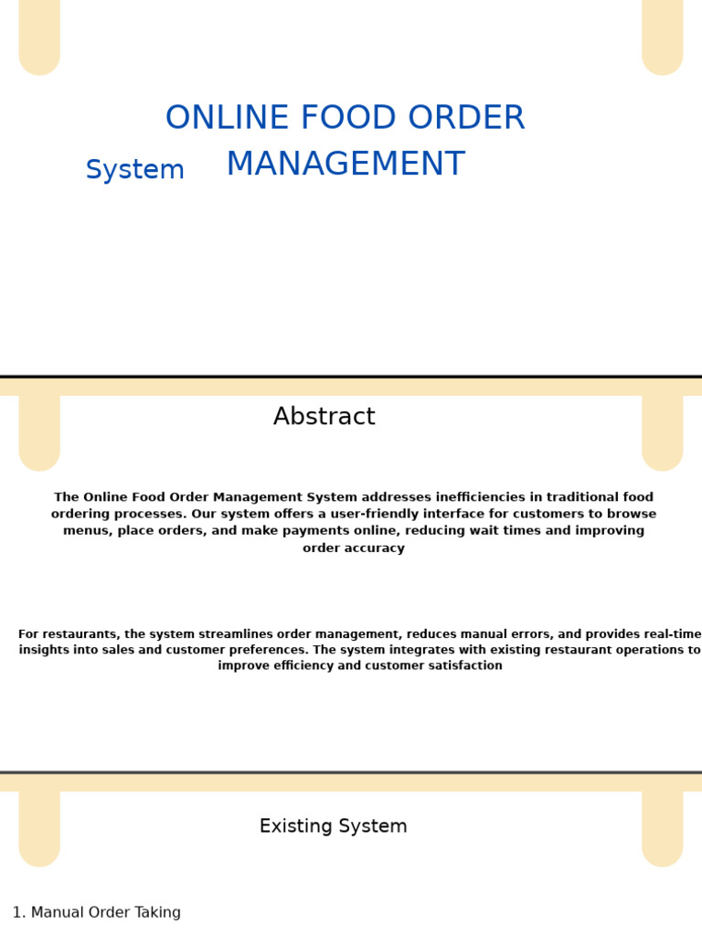 Online Food Order Management System | PDF | Artificial Intelligence ...