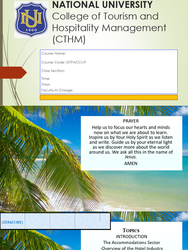 WEEK 2 DAY 3 GTPACCMT The Accomodation Sector | PDF | Hotel | Hospitality Industry