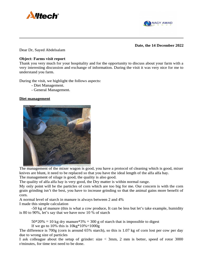 Report DR, Sayed Abdelsalam Farm | PDF | Maize | Agriculture