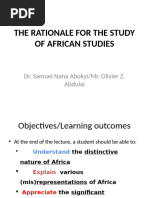 AFS 100 Lecture 1 Introduction To African Studies | PDF | Africa ...