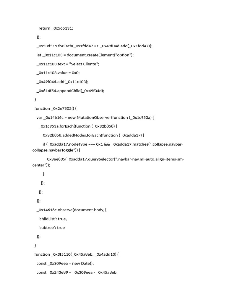 JavaScript Option and Mutation Observer Code | PDF