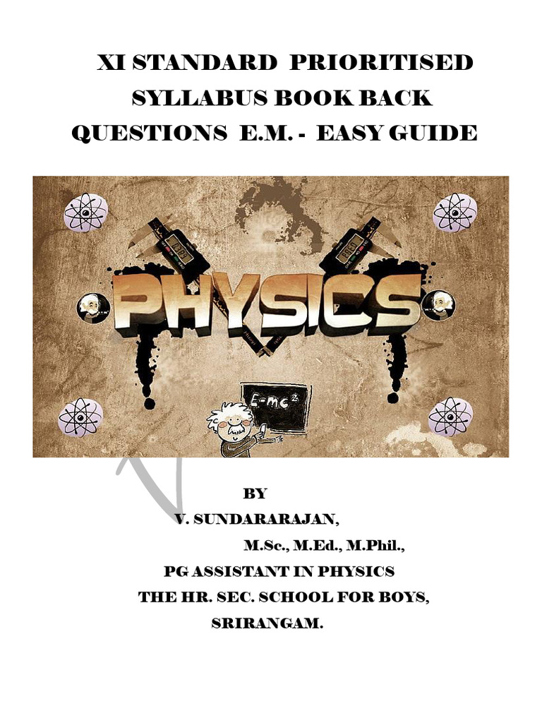 11th Physics Prioritised Syllabus Book Back Questions English Medium ...