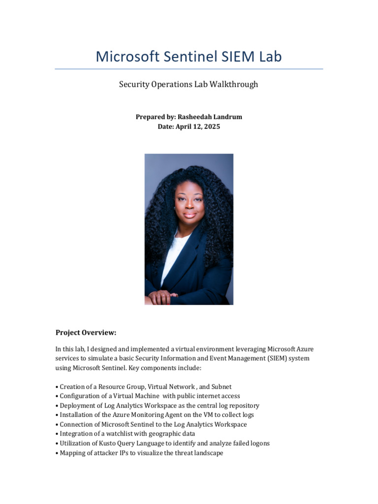 Microsoft Sentinel SIEM LAB | PDF | Virtual Machine | Computer Architecture