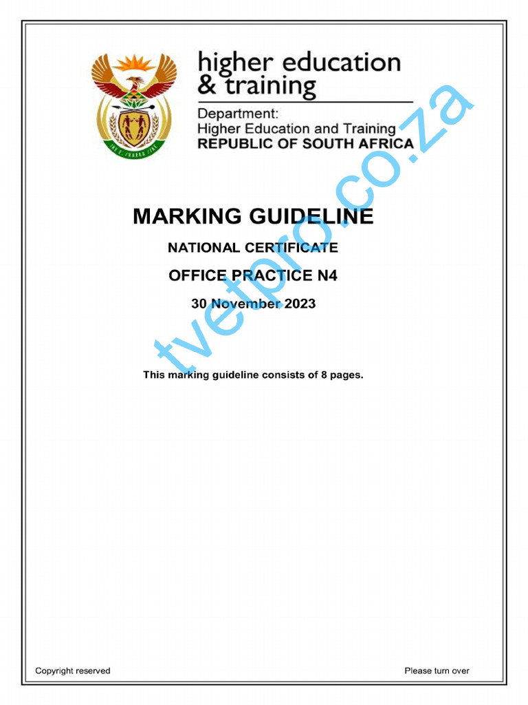 2023 N1250 Office Practice N4 Memo Nov Edit | PDF