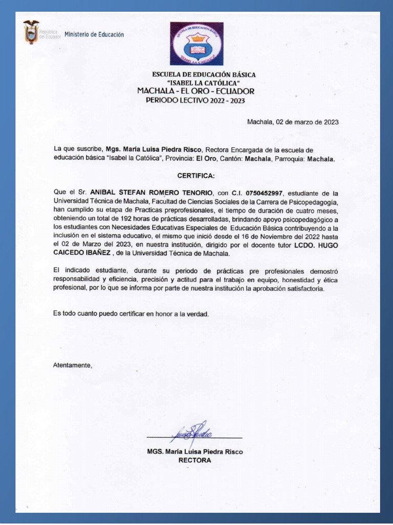 Certificado Isabela Católica | PDF