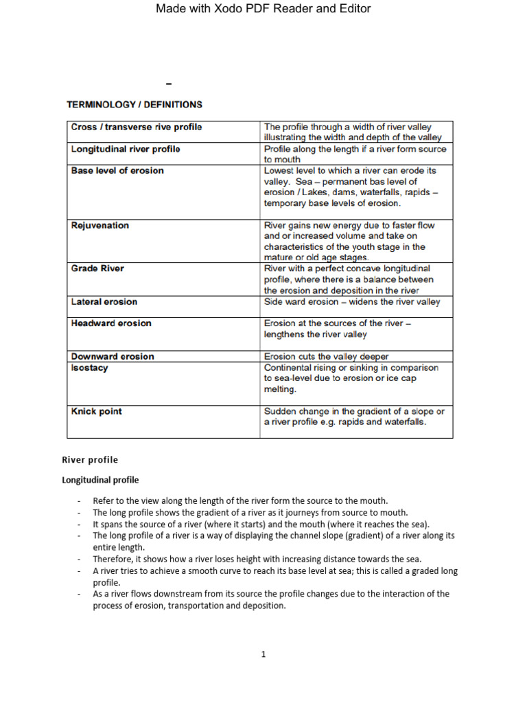Fluvial Processes - River Profiles | PDF
