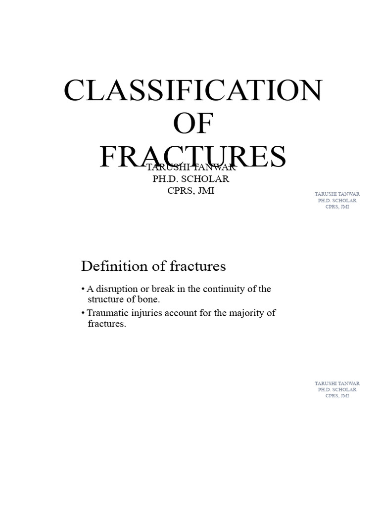 1classification of Fractures and Dislocations | PDF | Vertebra | Anatomical Terms Of Location
