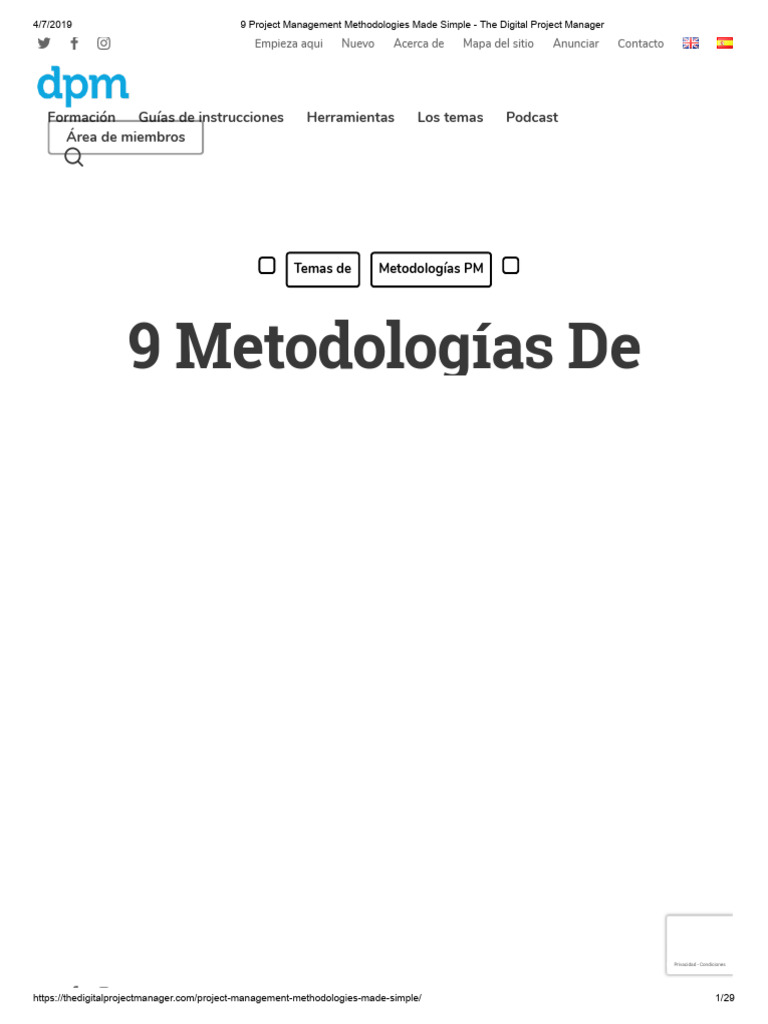 9 Project Management Methodologies Made Simple - The Digital Project Manager | PDF | Scrum ...