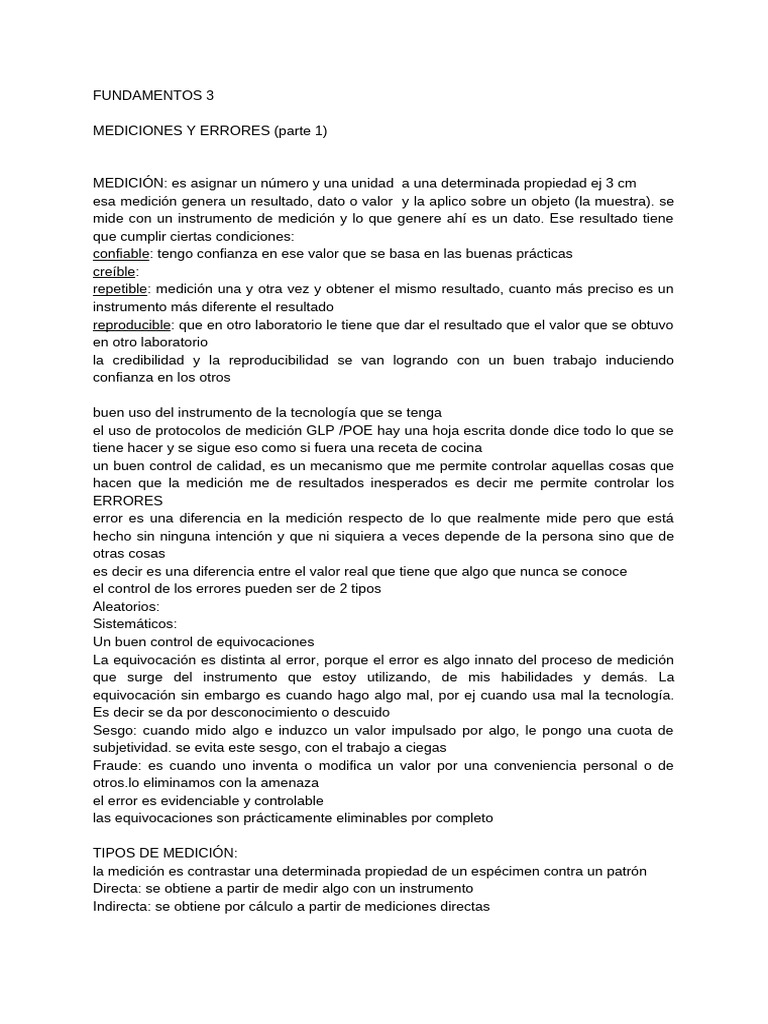 4 Mediciones y errores | PDF | Medición | Exactitud y precisión