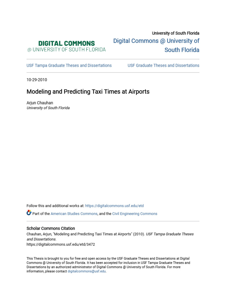 Modeling and Predicting Taxi Times at Airports | PDF | Air Traffic ...