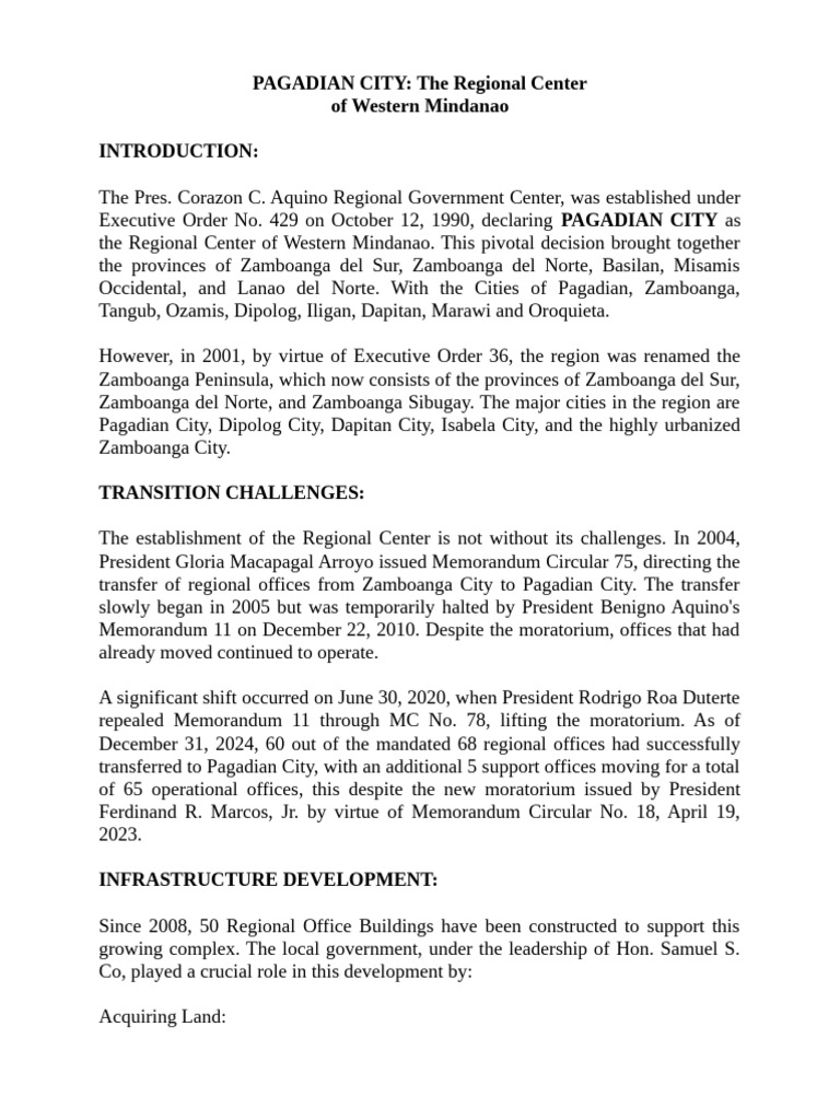 Pagadian City: Regional Center Progress | PDF | Philippines