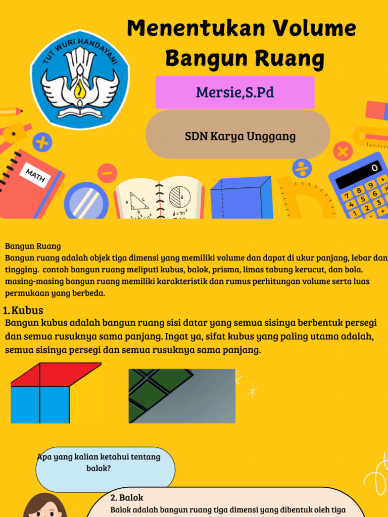 Bahan Ajar Mersie, Menentukan Volume Bangun Ruang - Compressed | PDF