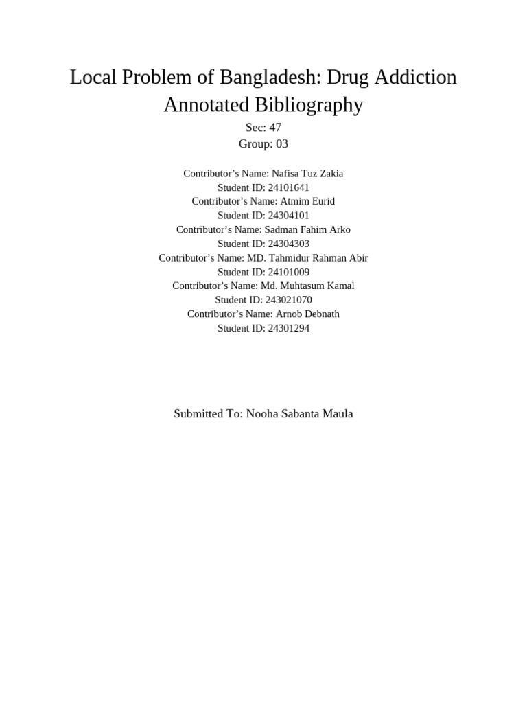 Group Project Annotated Bibliography FInal | PDF | Dialectical Behavior ...