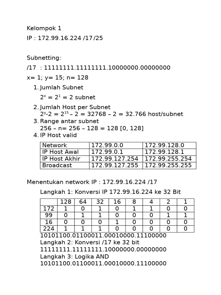Contoh Soal Subnetting | PDF