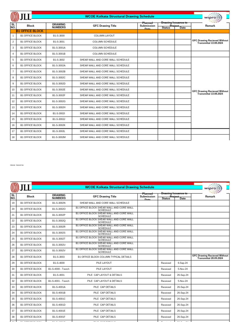 Wipro Drawing Tracker 19-11-24 (MEP) | PDF | Window | Architectural ...