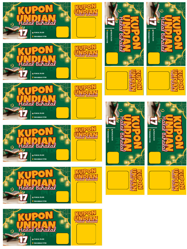 Kupon Undian Jalan Sehat Merah Dan Oranye | PDF