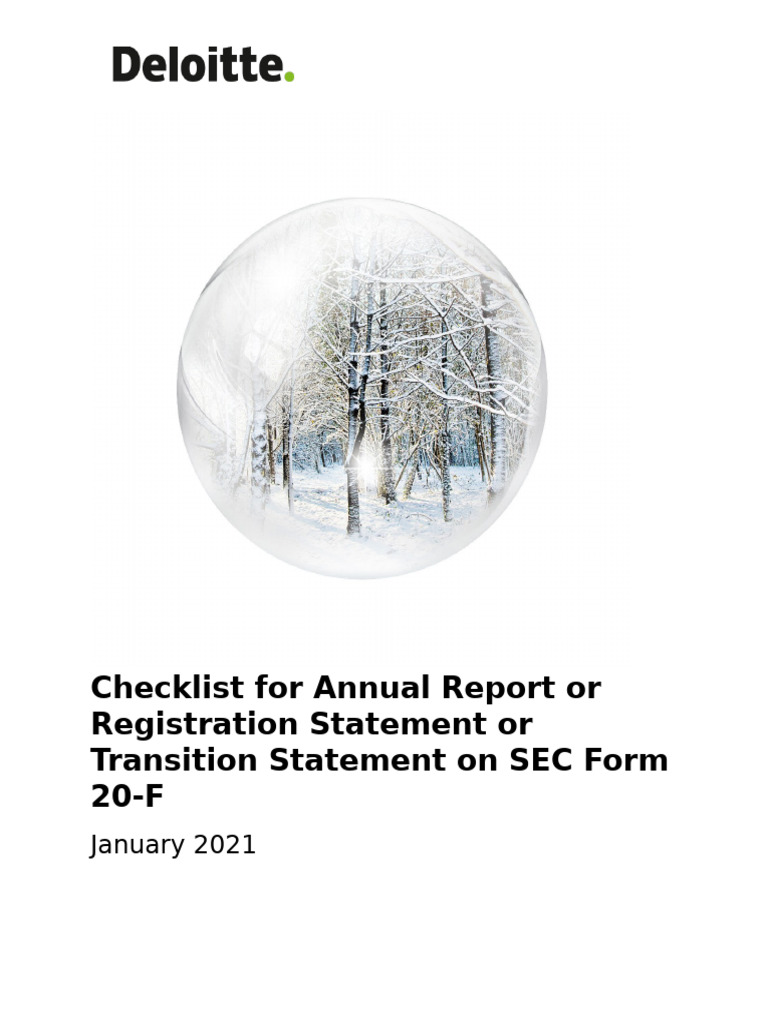 SEC Form 20-F Annual Report Checklist | PDF | Securities (Finance ...
