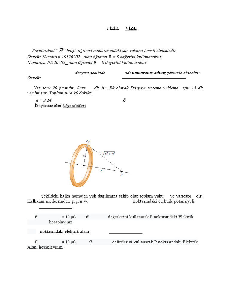 Fizik II 2022 2023 Vize TR Eng | PDF