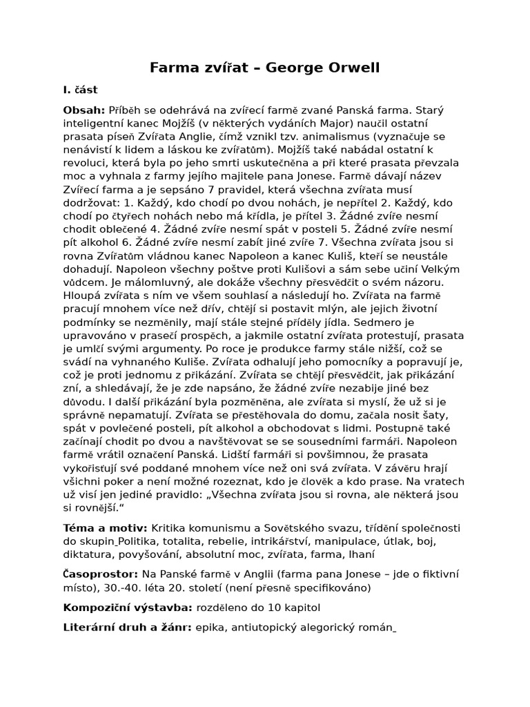 Farma zvířat | PDF