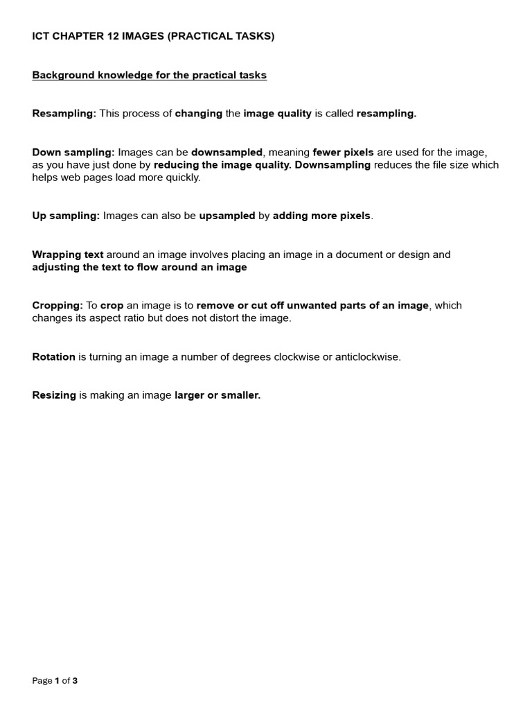 Chapter 12 Images Practical Tasks | PDF | Digital Technology | Image ...