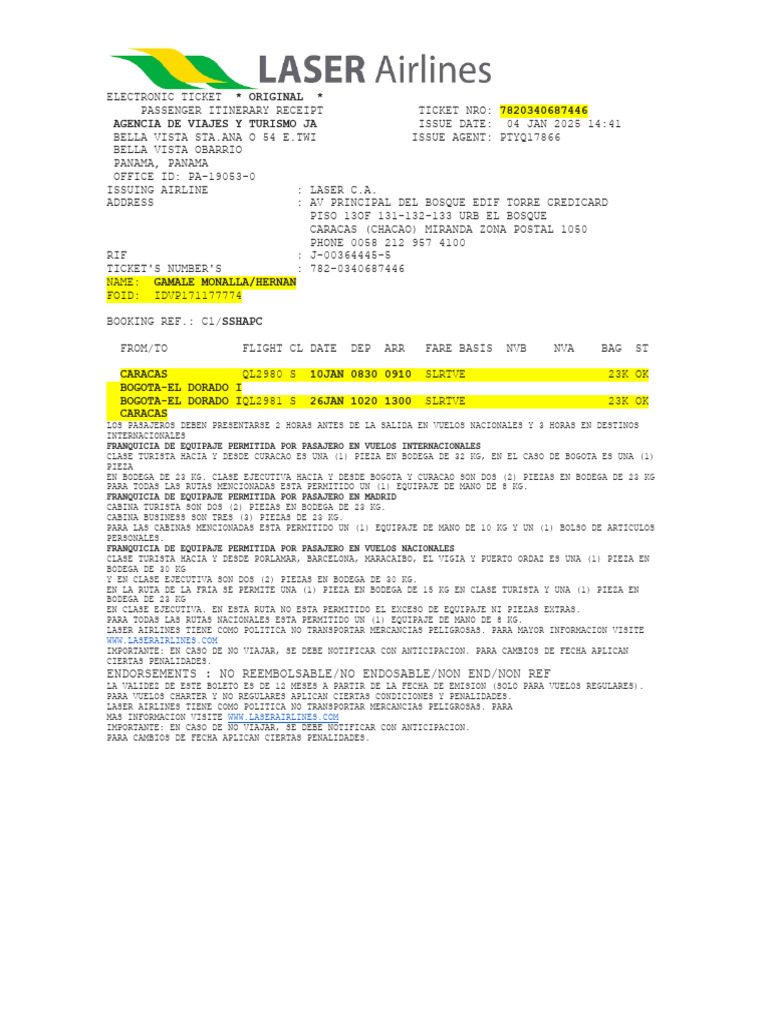 Gamale CCS Bog CCS | PDF | aerolíneas | Aviación