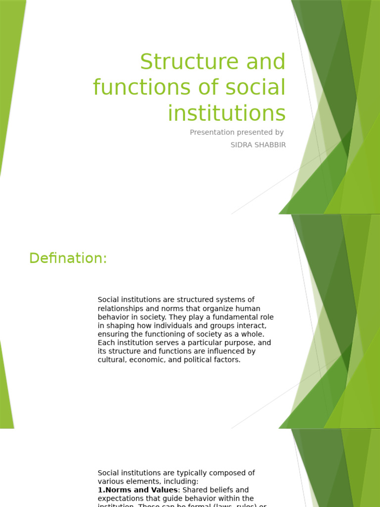 Structure and Functions of Social Institutions | PDF | Institution ...