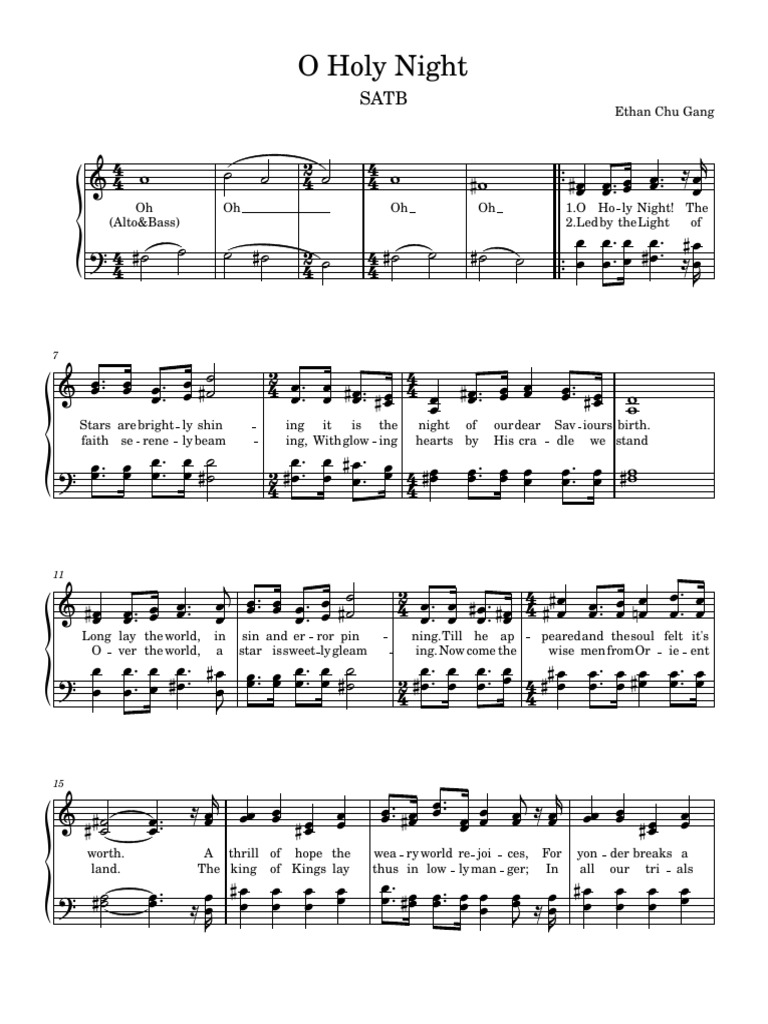 O Holy Night SATB Choral Arrangement | PDF