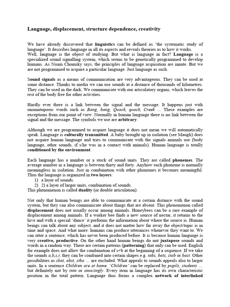 2 Language Displacement Structure Dependence | PDF | Communication ...