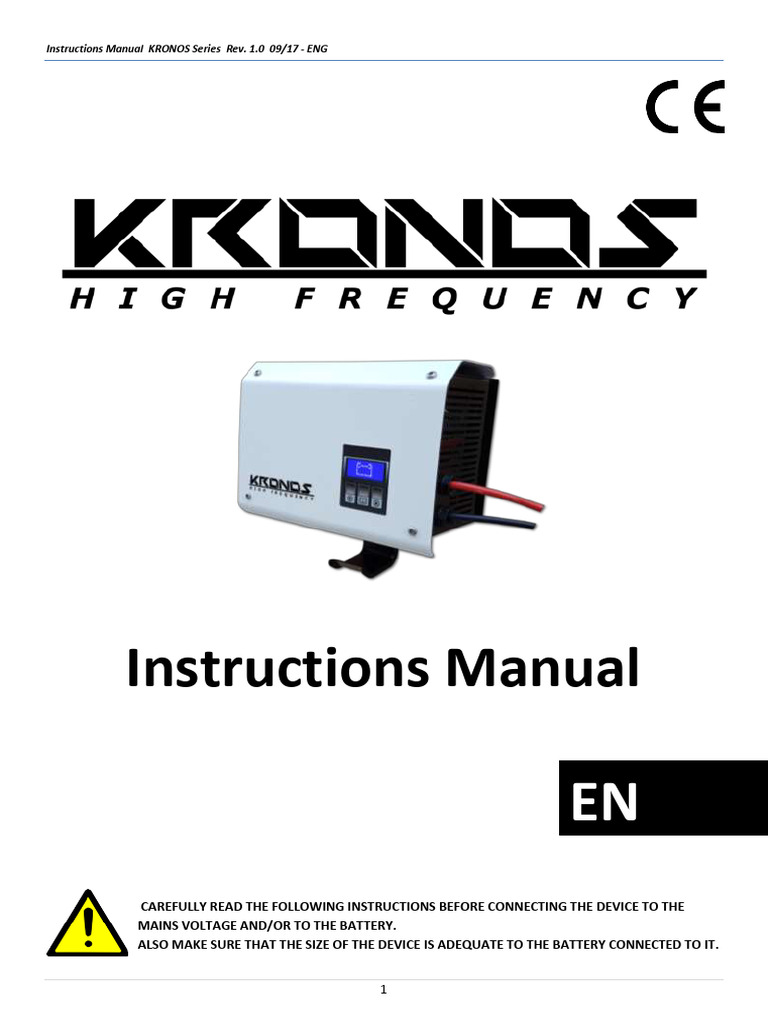 KRONOS Series User Manual ENG | PDF | Battery Charger | Electricity