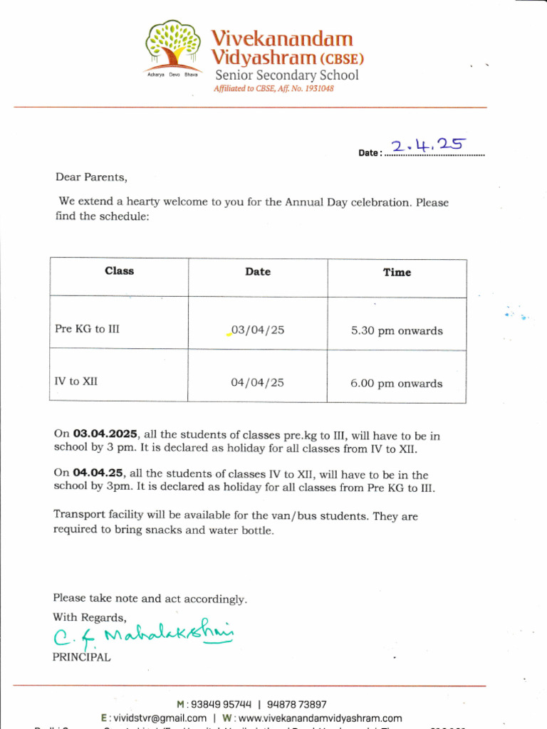 ANNUAL DAY CIRCULAR-2024-2025 | PDF